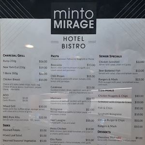 Minto Mirage Bistro, Minto - Modern Australian Restaurant Menu, Phone ...